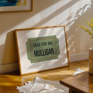 Vintage Golf Mulligan Ticket Poster, Retro Golfer Gift (digital ...