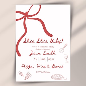 Baby Shower Pizza Italian Food Theme Digital Template Canva - Etsy