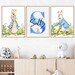 Blue Peter Rabbit Theme Wall Art for Kids Room With Initials Digital ...