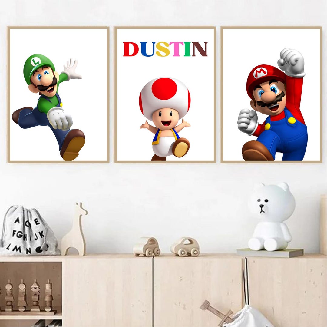 Mario Bros Collection Digital Download With Initial and Name SET OF 11 ...