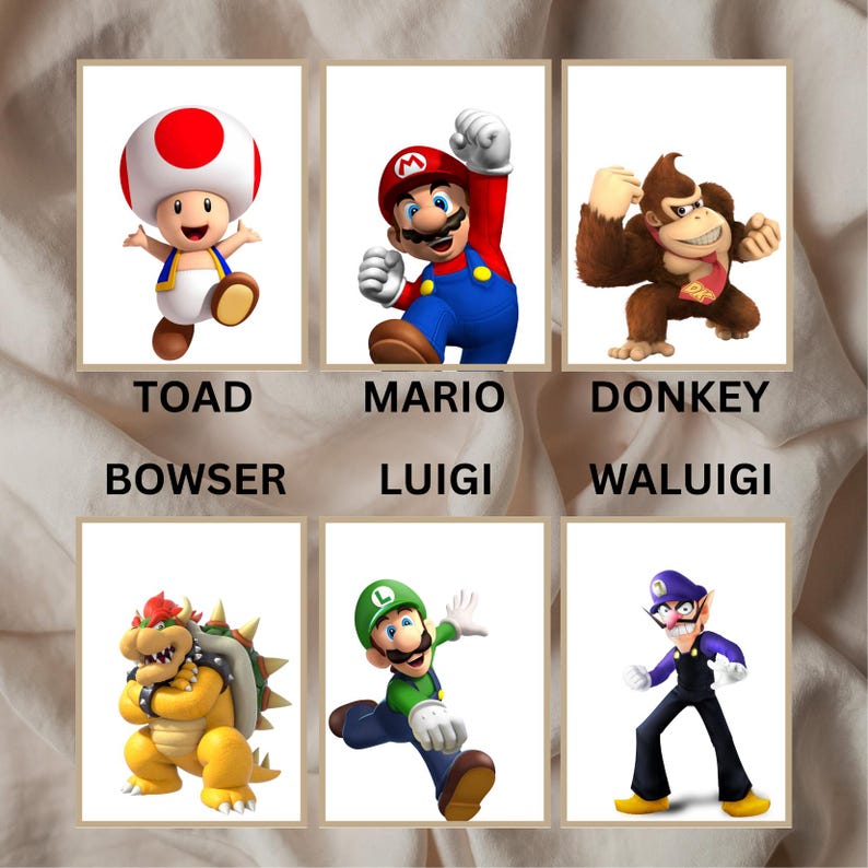 Mario Bros Collection Digital Download With Initial and Name SET OF 11 ...