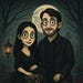 Custom Gothic Couple Portrait, Addams Family Style Drawing, Custom ...