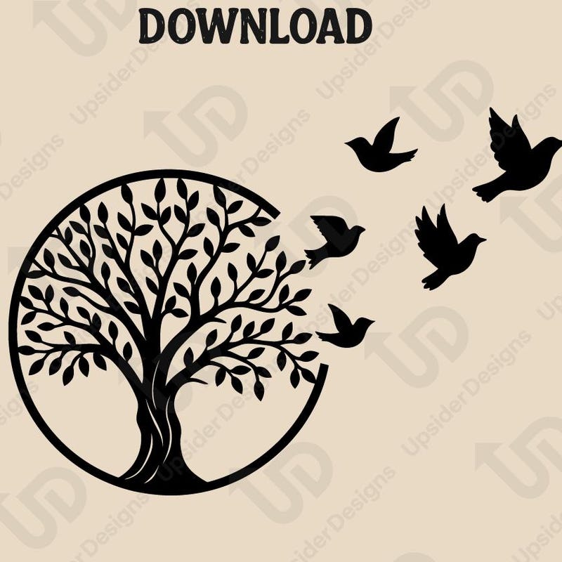Dxf Tree and Birds - Etsy