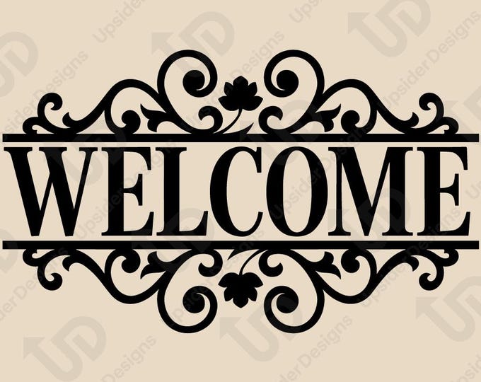 Elegant Welcome Sign SVG, Ornate Porch Décor Cut File, Farmhouse ...