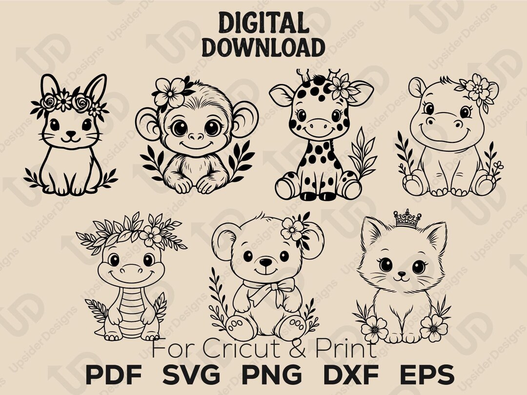 Cute Jungle Animal SVG Bundle • Baby Safari Clipart for Cricut ...