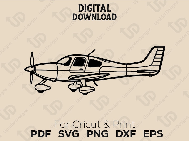 Cirrus SR22 SVG | Airplane Line Drawing for Cricut | Small Aircraft ...