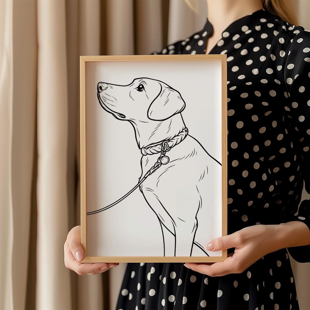 Custom Pet Outline Drawing, Dog Ear Drawing, Pet Tattoo Design, Cat ...