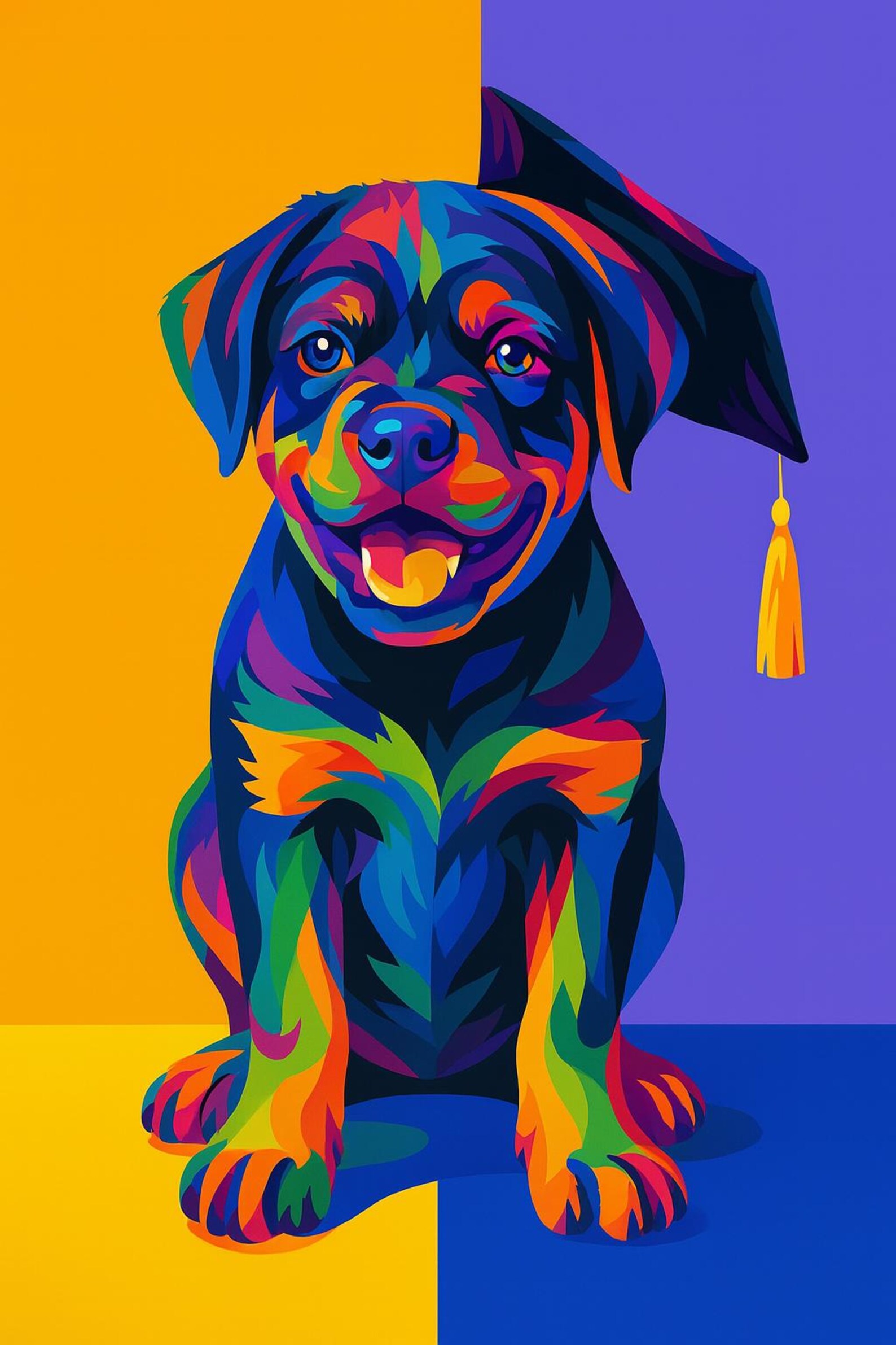 Custom Pop Art Dog Portrait – Colorful Pet Wall Art, Digital Dog ...