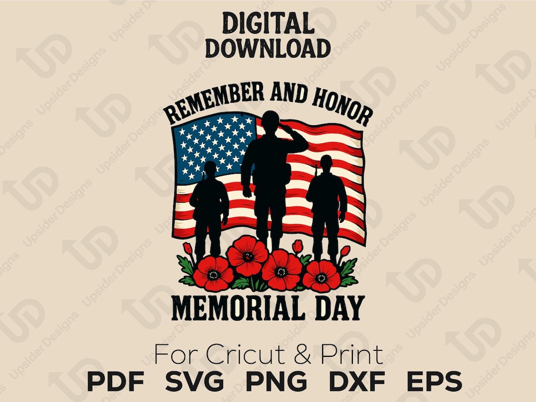 Memorial Day SVG Design | Remember and Honor Soldiers Clipart ...