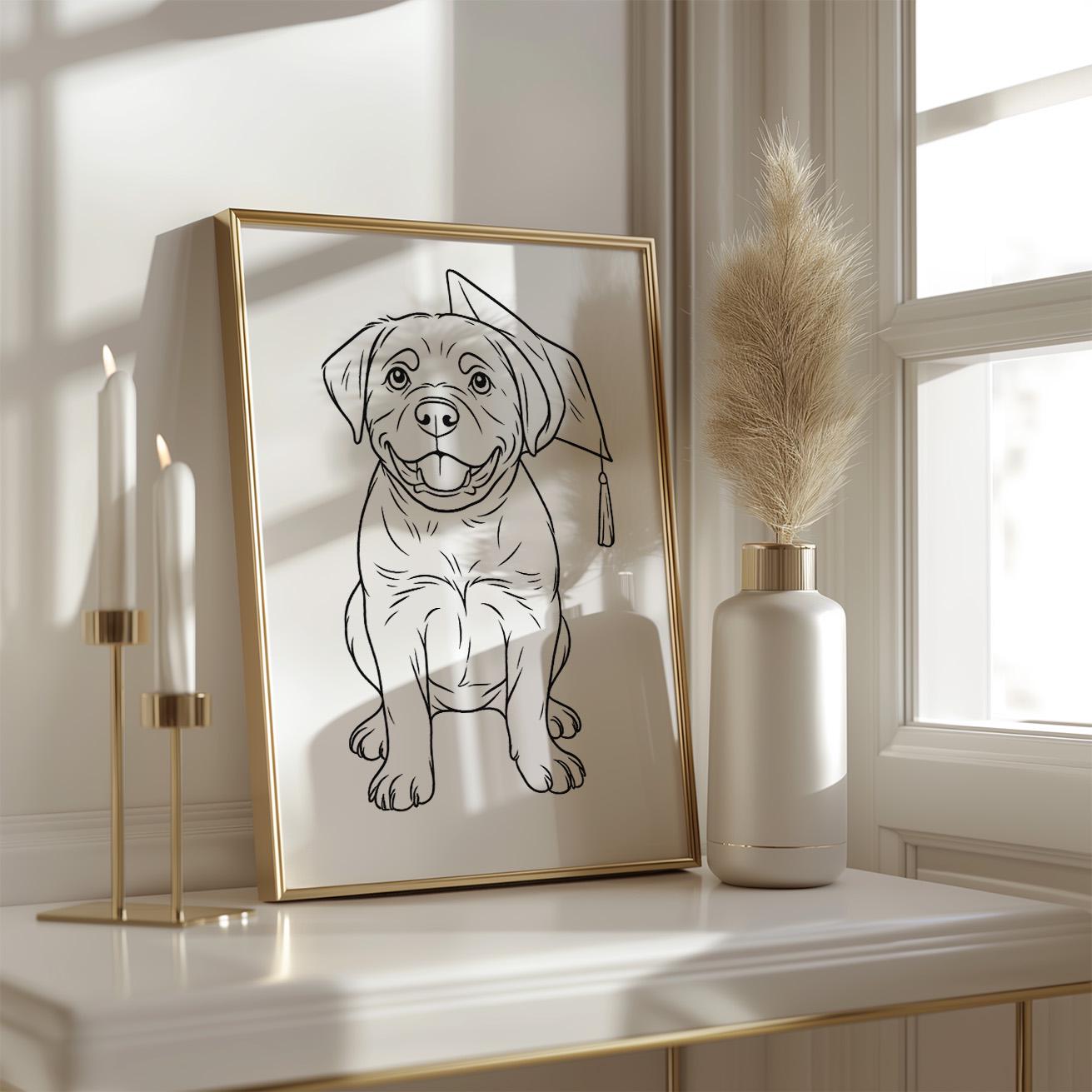 Custom Pet Outline Drawing, Dog Ear Drawing, Pet Tattoo Design, Cat ...