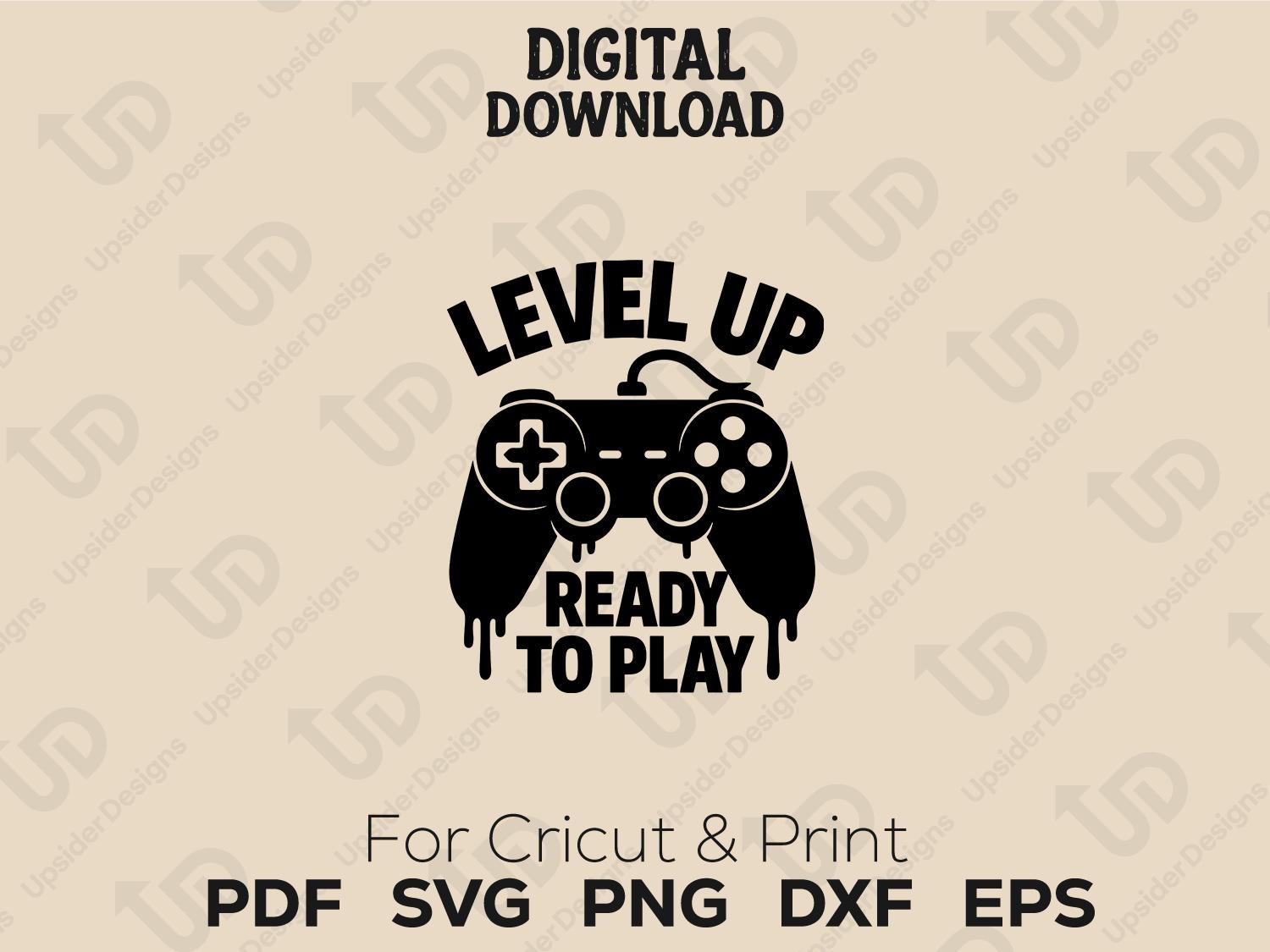 Level up Gamer Controller SVG Bundle | Gaming Legend & Play Hard Quotes ...