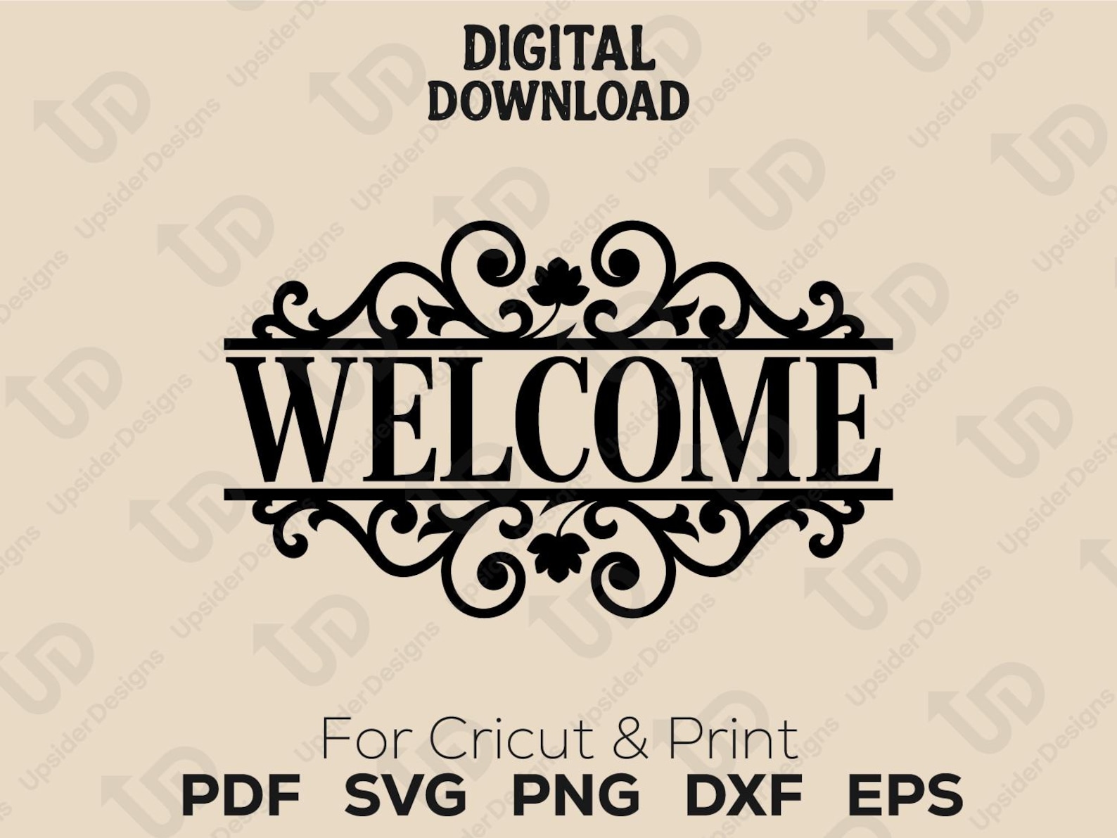 Elegant Welcome Sign SVG, Ornate Porch Décor Cut File, Farmhouse ...