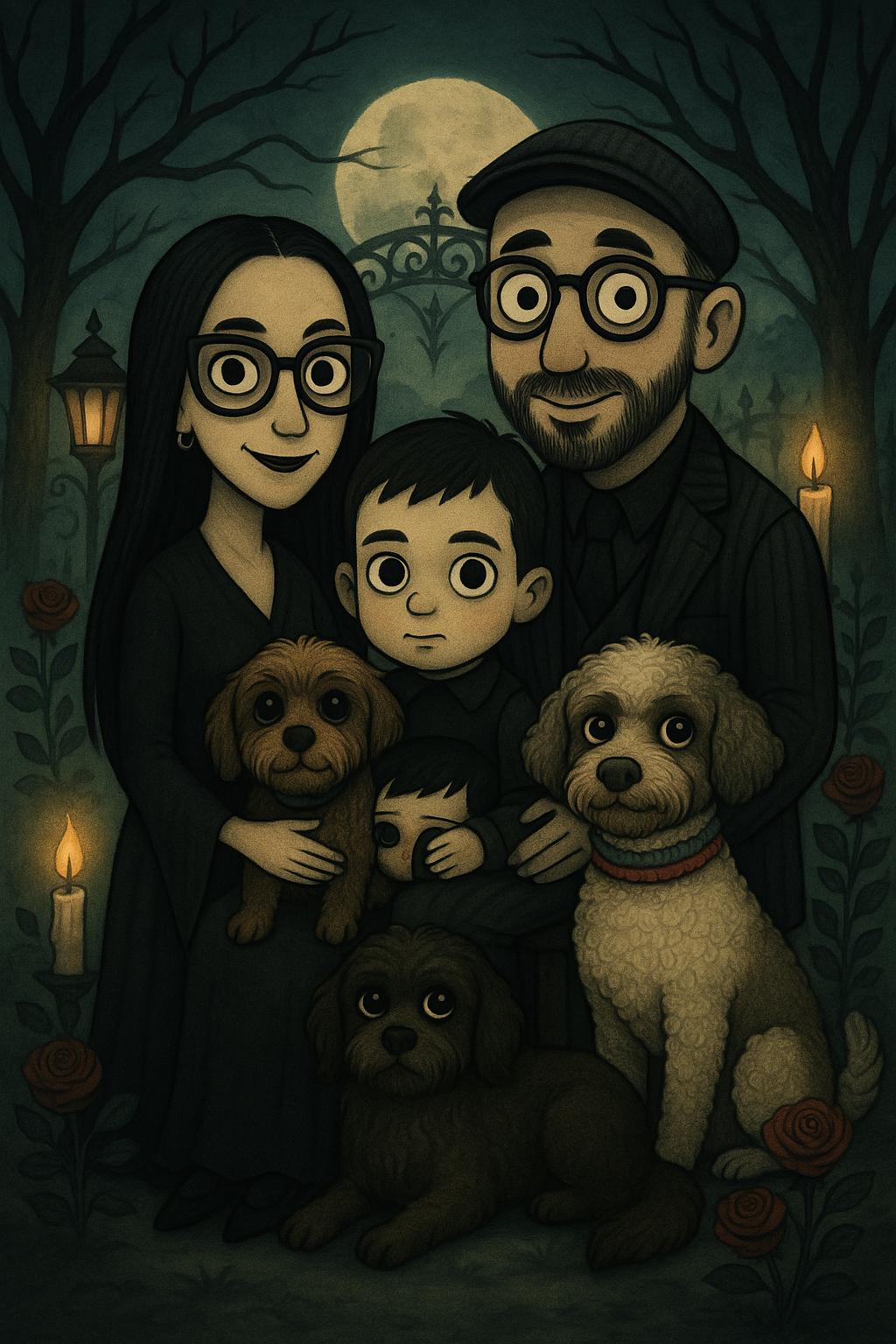 Custom Gothic Couple Portrait, Addams Family Style Drawing, Custom ...