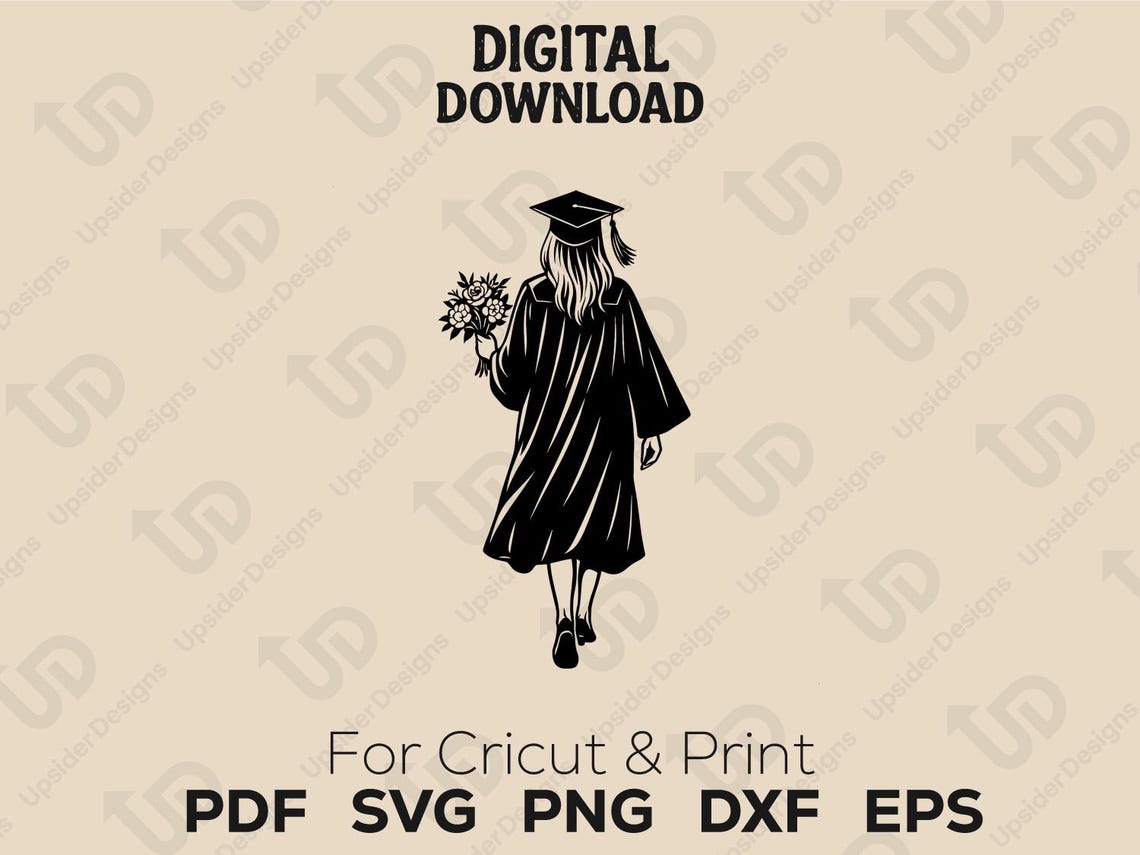 Graduation SVG Bundle for Cricut | Girl Grad Silhouette Clipart | Cap ...