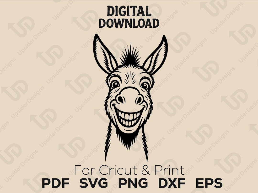 Funny Donkey Face SVG Bundle – Laughing Mule Clipart for Cricut Png ...