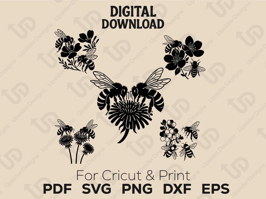 Bee and Flower SVG Bundle for Cricut | Nature-inspired Cut Files ...