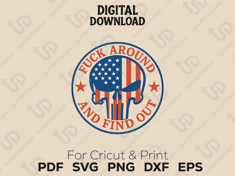 Patriotic Skull SVG PNG Dxf | USA Flag Punisher Style Cut File | Fake ...