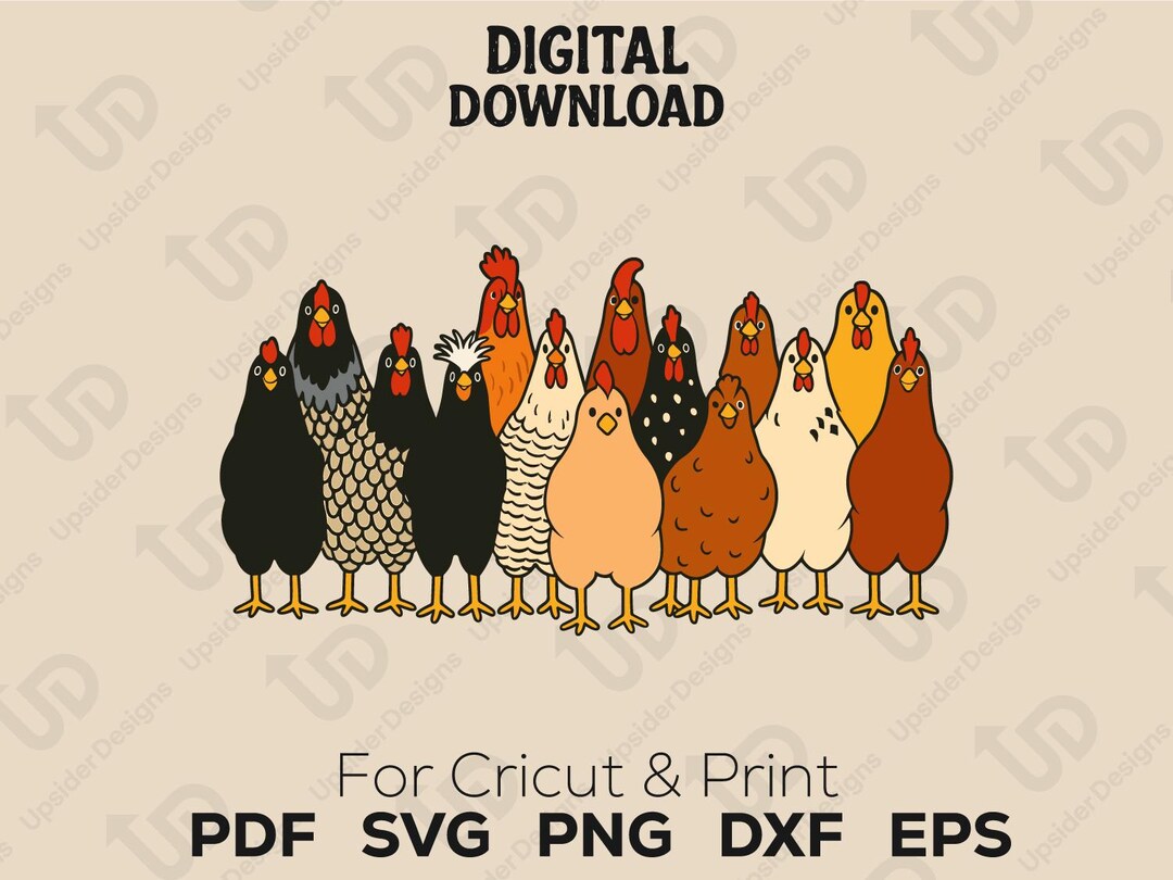 Cute Chicken SVG Bundle – Colorful Hen and Rooster Digital Design for ...