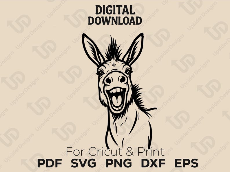 Funny Donkey Face SVG Bundle – Laughing Mule Clipart for Cricut Png ...