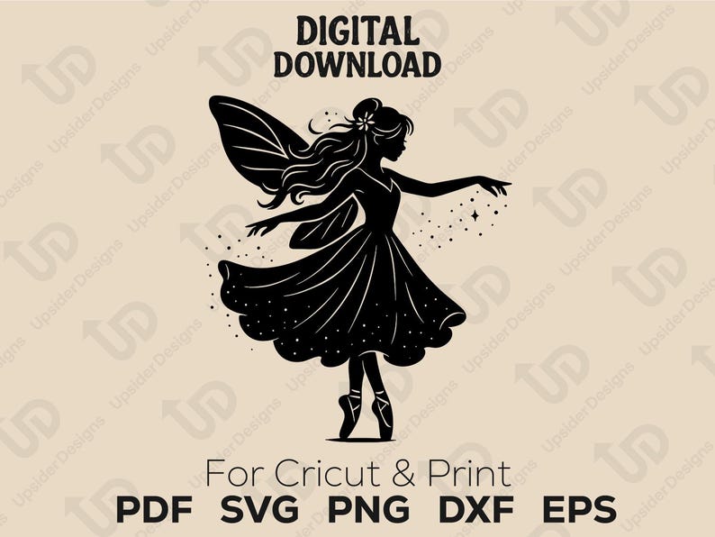 Fairy Ballerina SVG Bundle | Dancing Fairy Silhouette Cut Files for ...