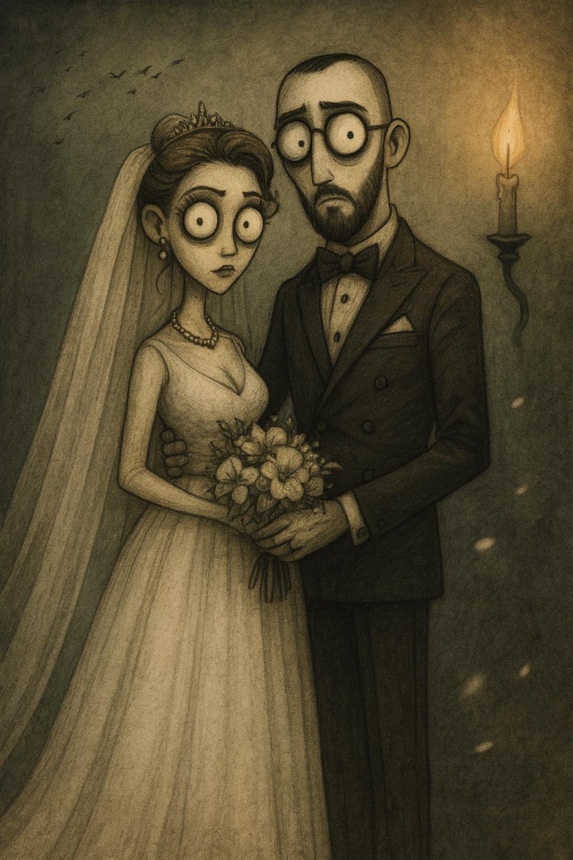 Custom Tim Burton Style Portrait – Digital Gothic Illustration ...