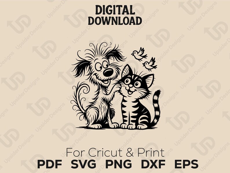 Funny Dog and Cat SVG Bundle for Cricut | Cartoon Pet Clipart for DIY ...