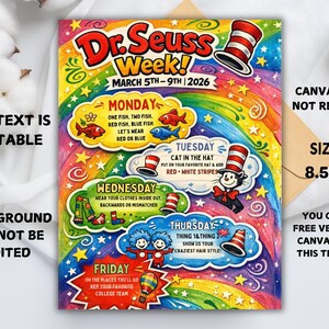 Editable Dr. Seuss Template | School Reading Flyer | Printable ...