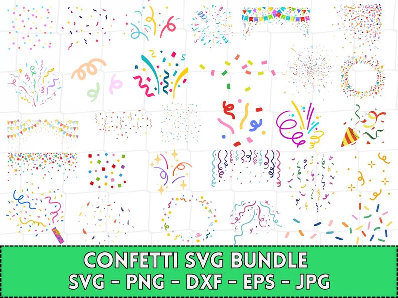 Confetti SVG Bundle: Birthday Party Clipart (digital Files) - Etsy