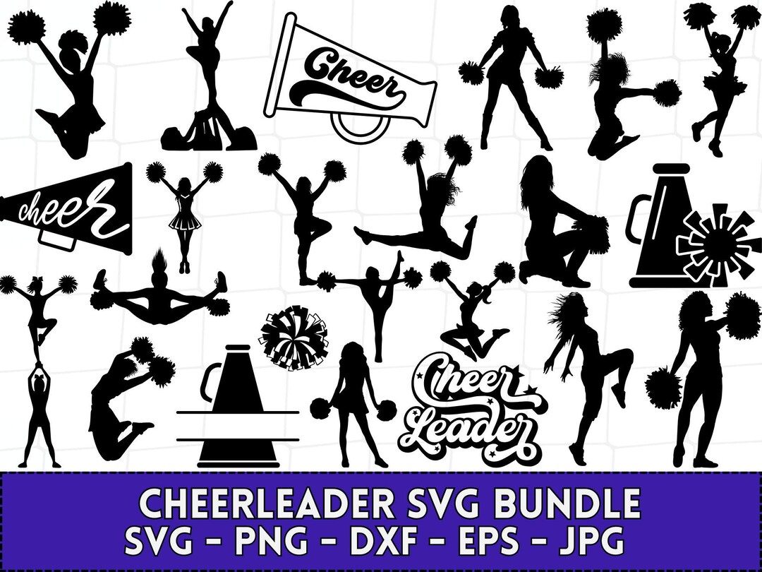 Cheerleader Svg Bundle, Cheerleader Clipart, Cheerleading Svg ...