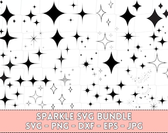 Sparkle SVG Bundle, Sparkle PNG Bundle, Sparkle Clipart, Sparkle Star SVG Cut Files for Cricut ...