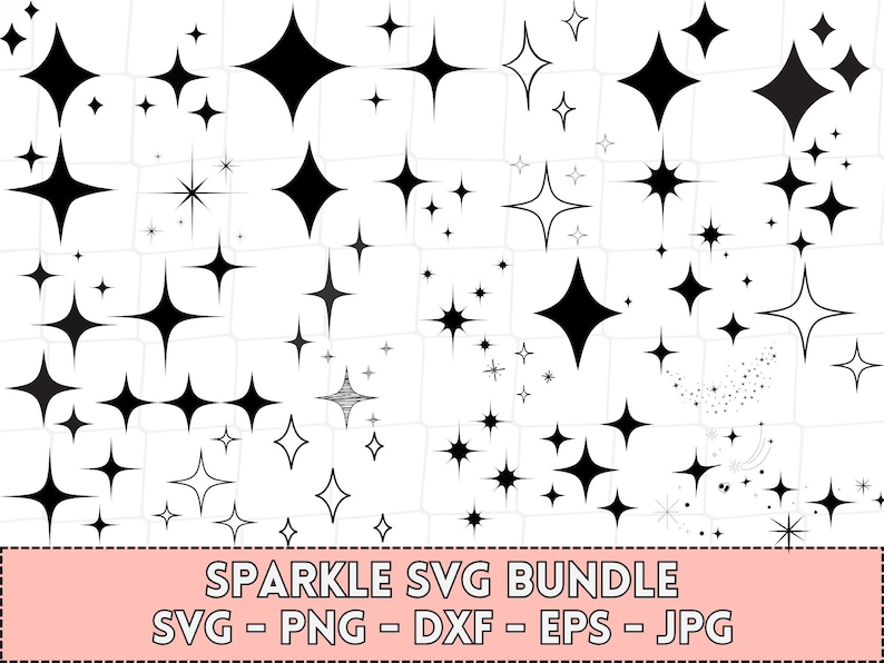 Sparkle SVG Bundle, Sparkle PNG Bundle, Sparkle Clipart, Sparkle Star SVG Cut Files for Cricut ...