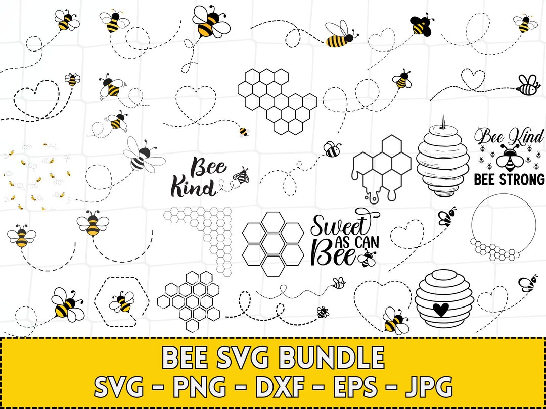 Bee SVG PNG Bundle: Honeycomb & Queen Bee Clipart (digital Download) - Etsy
