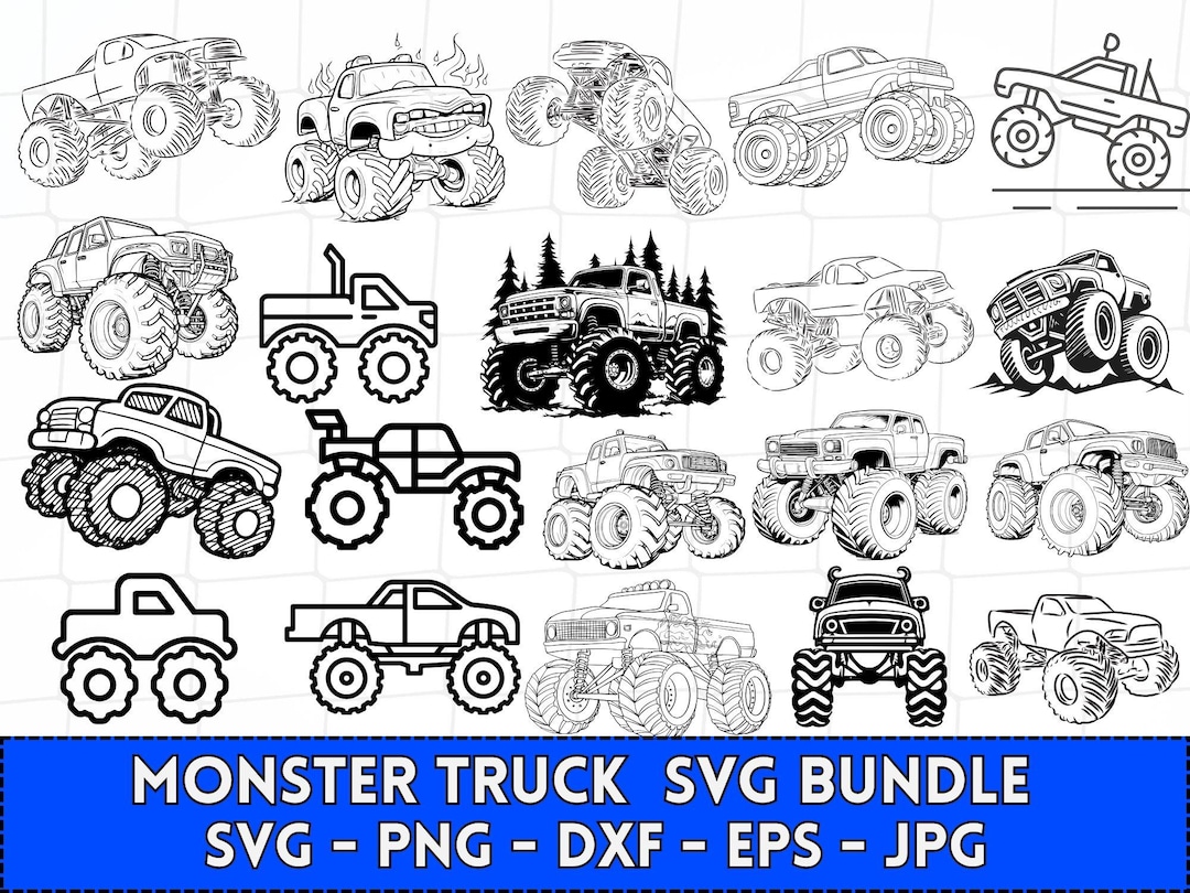 Monster Truck SVG Bundle: off Road Car Cut Files (digital Download) - Etsy