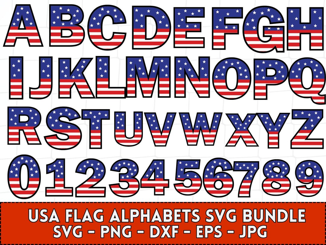 USA Flag Alphabet SVG | American Flag Alphabet SVG | Usa Flag Font Svg ...