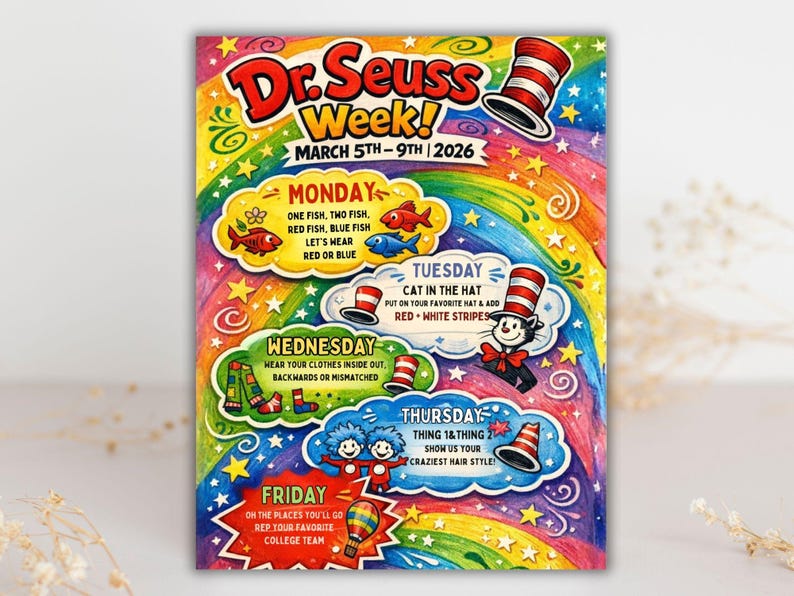 Editable Dr. Seuss Template | School Reading Flyer | Printable ...