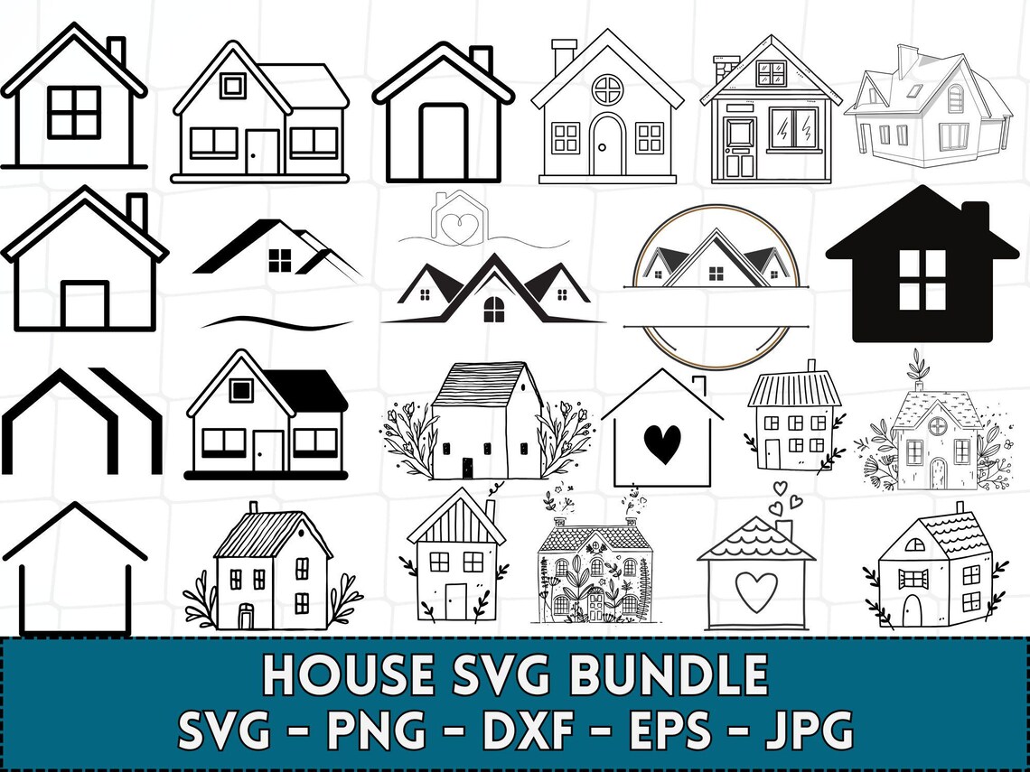 Little House Svg Bundle, Roof House Svg, House Outline Svg, Floral ...