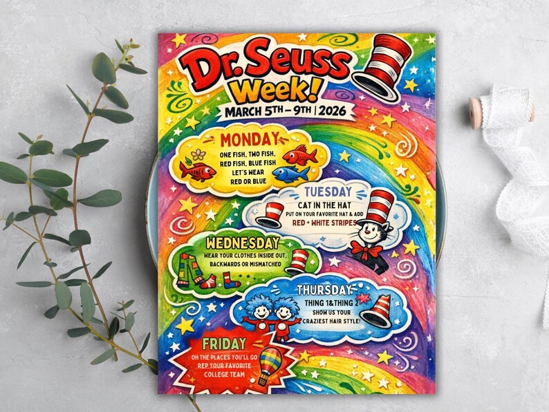 Editable Dr. Seuss Template | School Reading Flyer | Printable ...