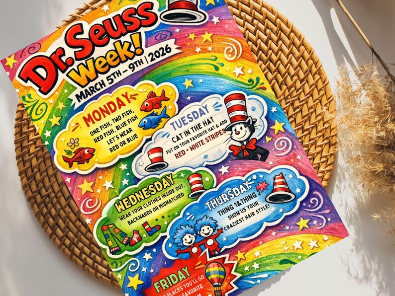 Editable Dr. Seuss Template | School Reading Flyer | Printable ...