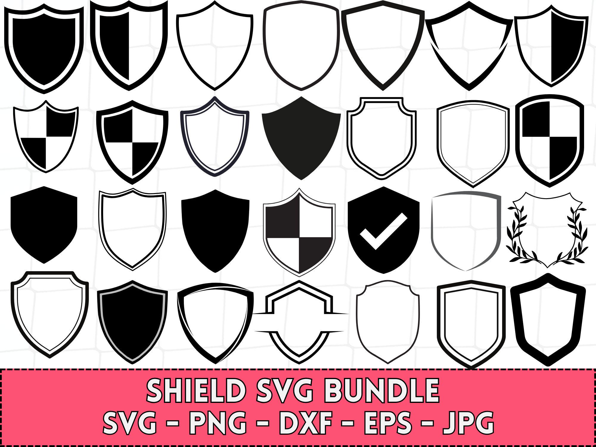 Shield SVG Bundle, Shield PNG Bundle, Shield Clipart, Shield SVG Cut ...