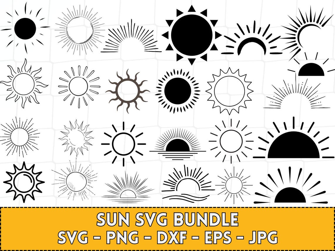 Sun Svg, Sunrise Svg, Sun Svg Bundle, Half Sun Svg, Boho Sun Svg, Sun ...