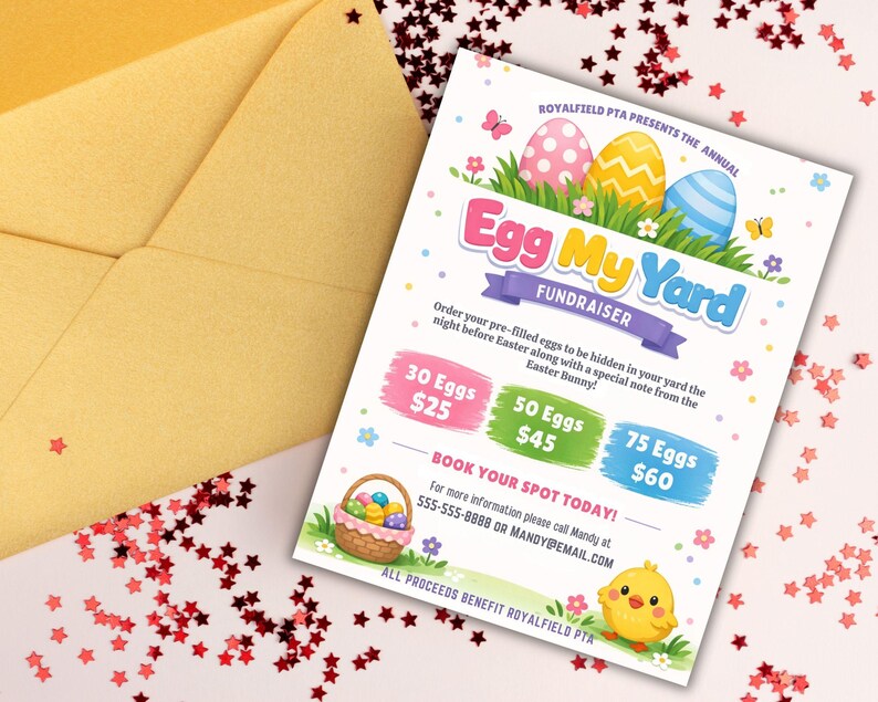 DIY Egg My Yard Flyer: Editable Easter Fundraiser Template (canva ...