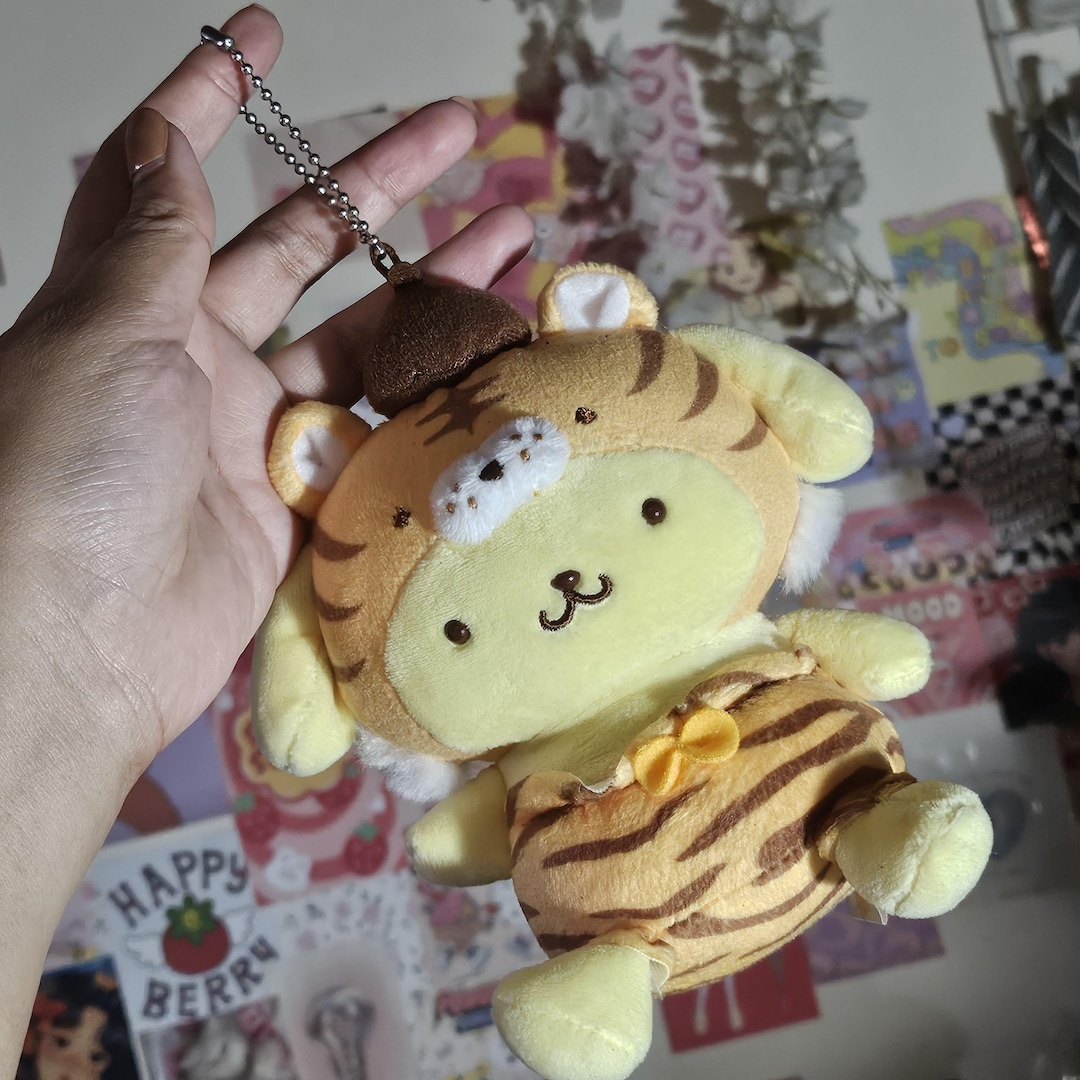 Sanrio Pompompurin Zodiac Tiger Keychain Plush Doll - Etsy