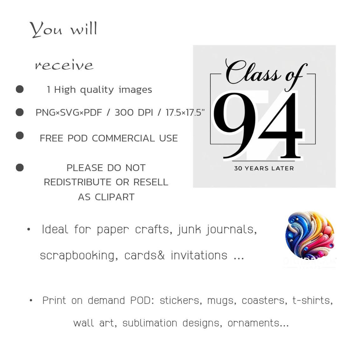 Class of 94 Reunion Design PNG SVG - 30 Years Later 1994 Graduation ...