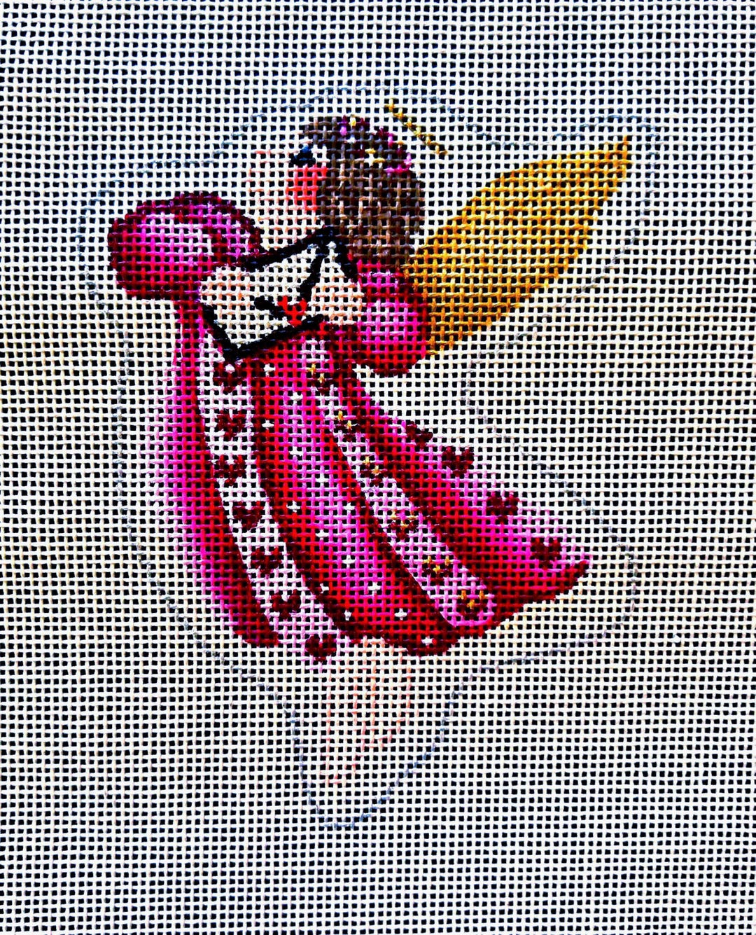 Valentine Angel Needlepoint Canvas, 18 Mesh, Hand Painted, Angel With ...