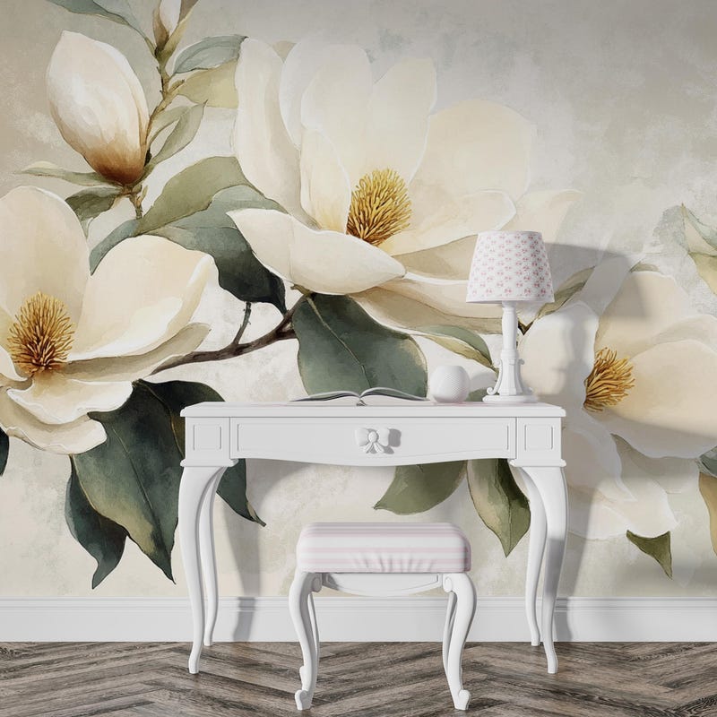 Magnolia Mural - Etsy