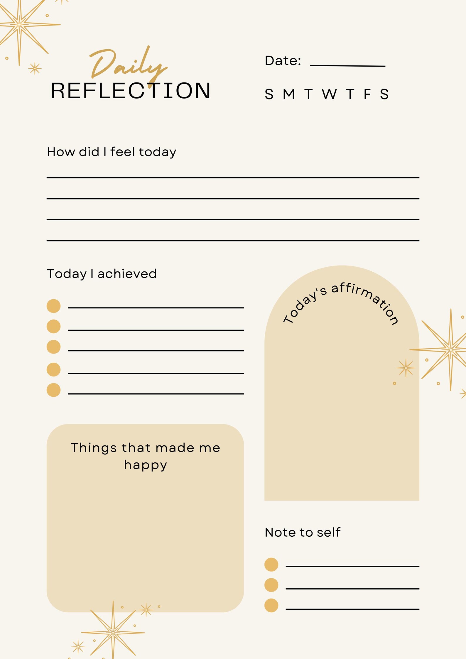 Daily Reflection Journal – Printable Mindset & Gratitude Planner - Etsy