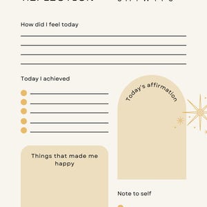 Daily Reflection Journal – Printable Mindset & Gratitude Planner - Etsy