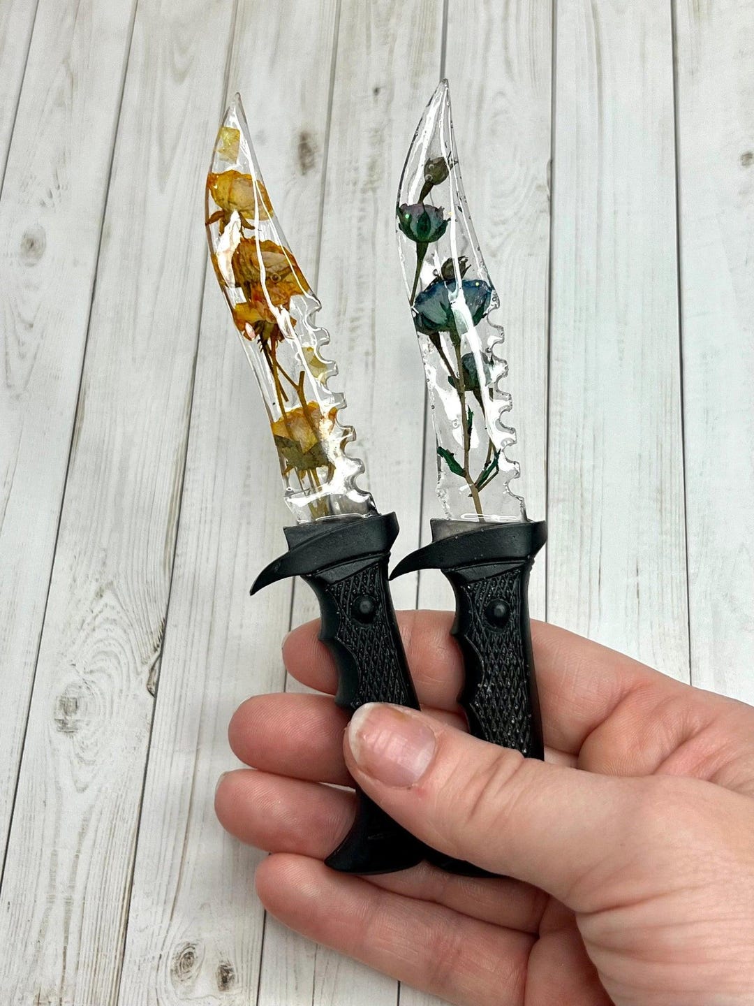 Rose and Black Resin Fake Knife - MADE TO ORDER - Etsy