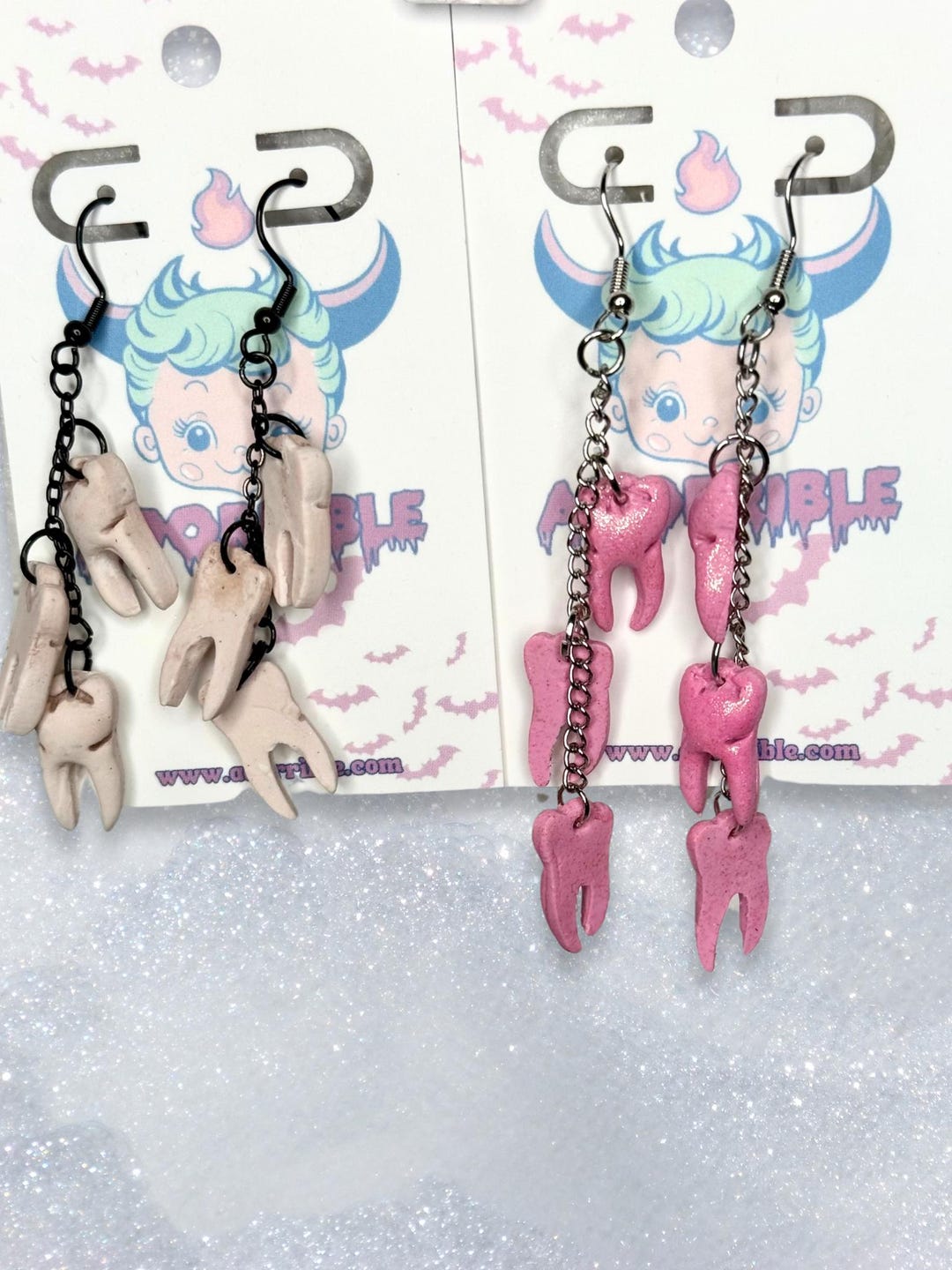 Creepy Cute Polymer Clay Tooth Dangle Earrings - Etsy