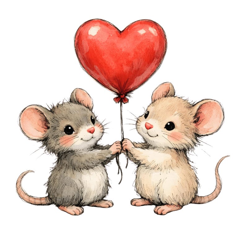 21 Valentine Animal PNG Bundle | Cute Love Animals Clipart | Watercolor ...